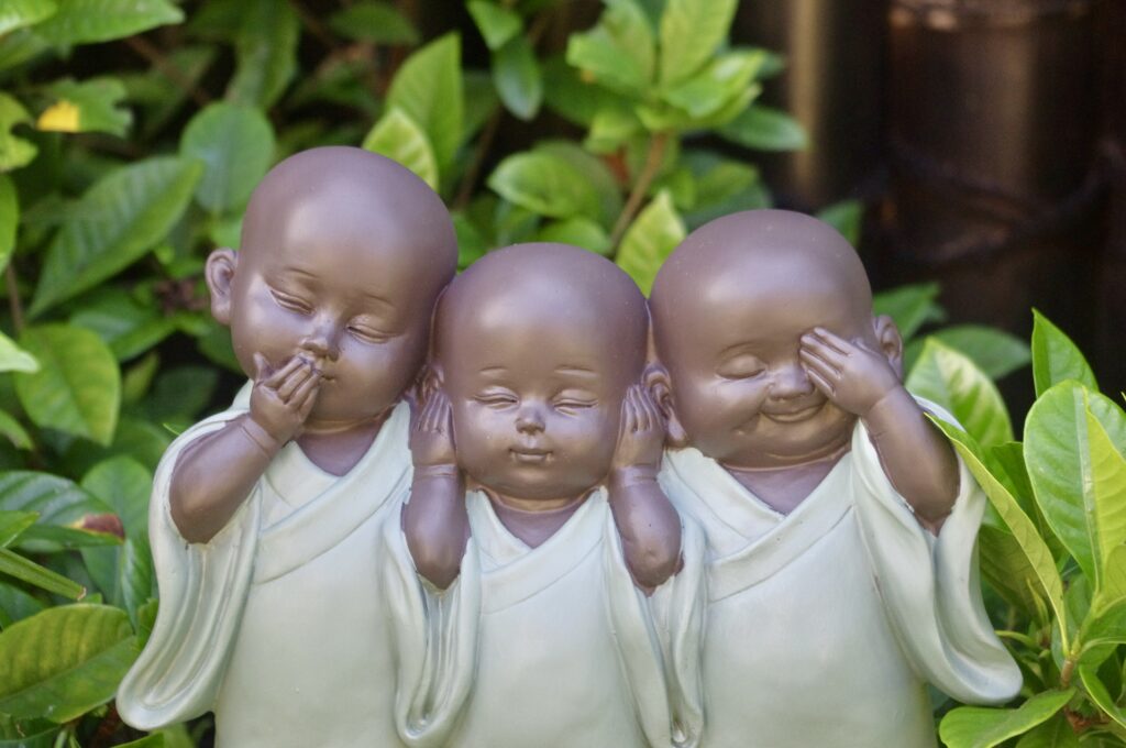 Sage Green 'See No Evil' Monks 17cm | Earth Saltz